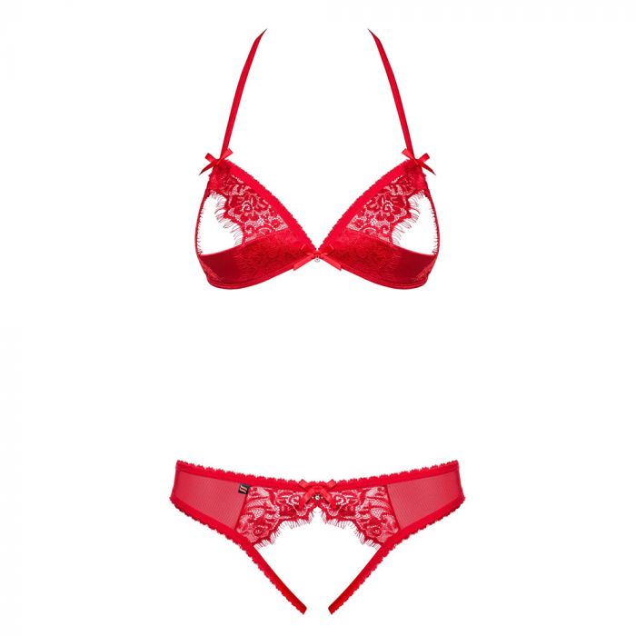 Obsessive Crotchless Red Bra & Thong Set – Love Locker Official